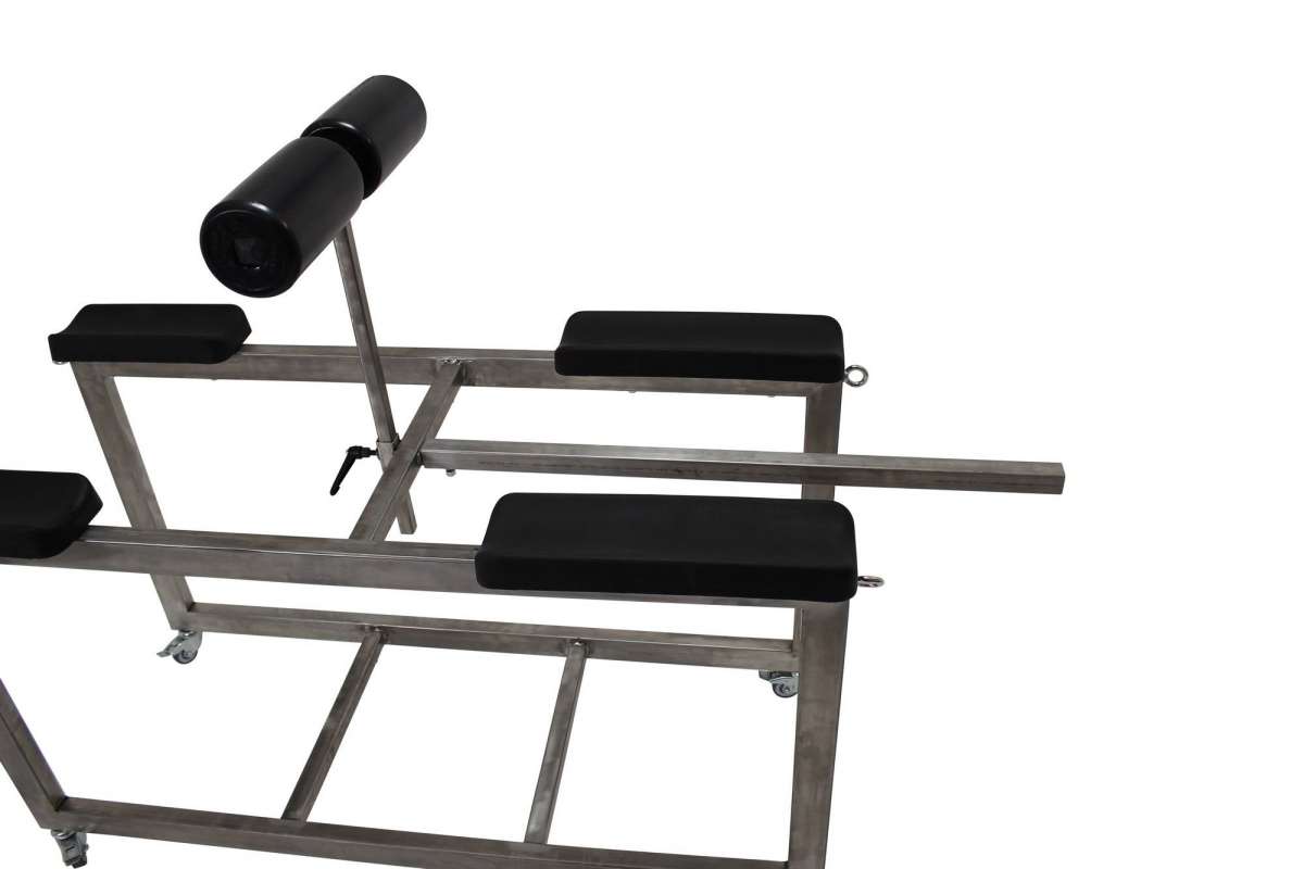 Beginners spanking bench made of stainless steel